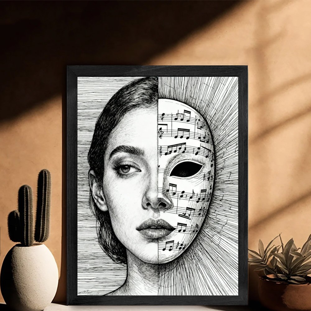Fleur De Lis Living Black Framed Vintage Facial features and ...