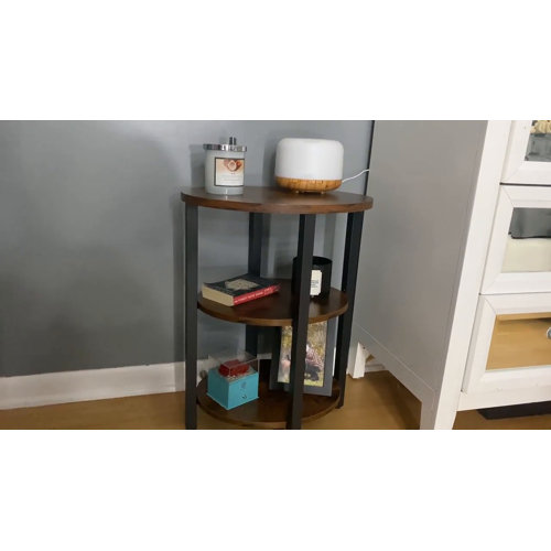 17 Stories Jakwan Oval End Table with 3-Tier Storage Shelves & Reviews ...