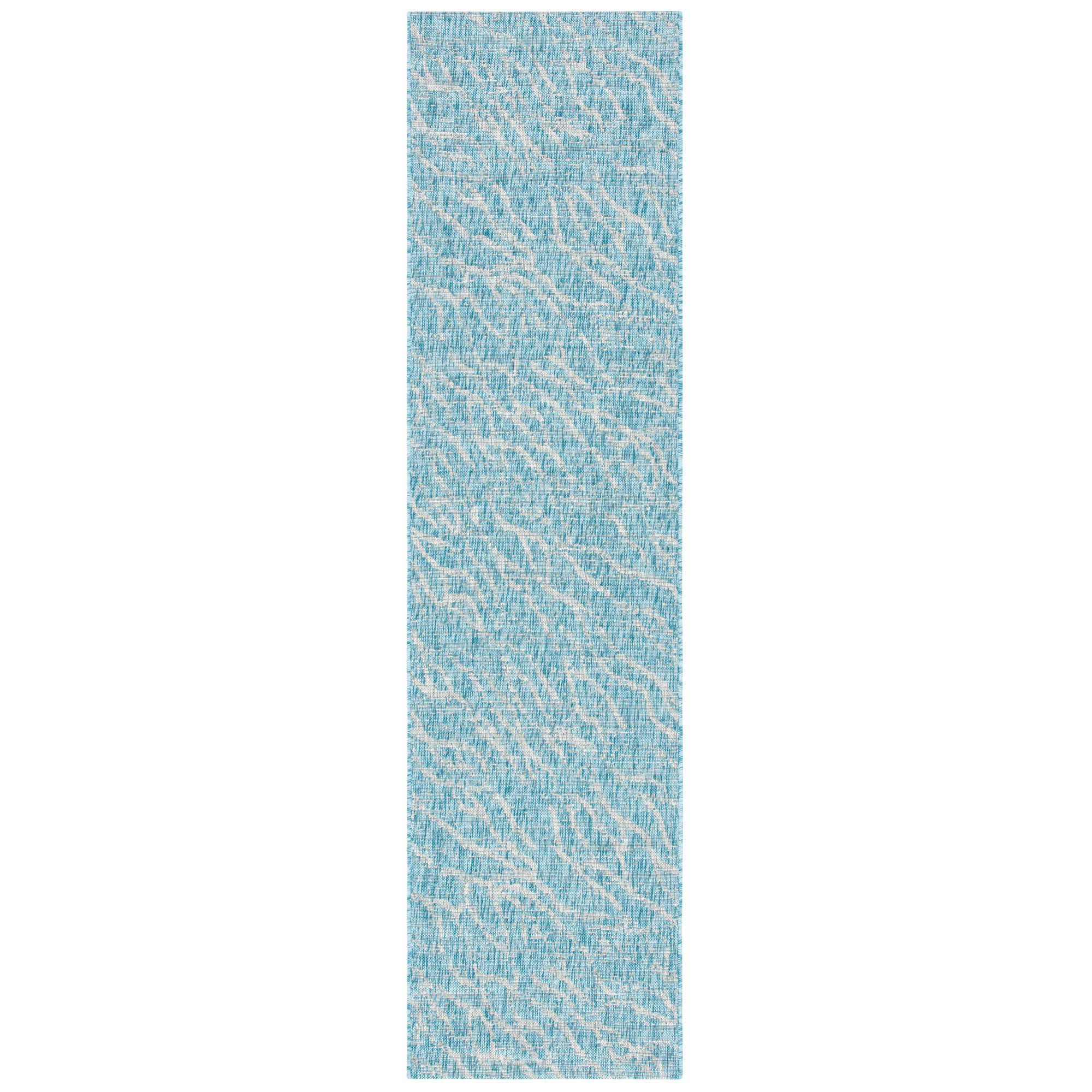 Rosecliff Heights Shaunna Abstract Aqua/Grey Indoor / Outdoor Area Rug ...