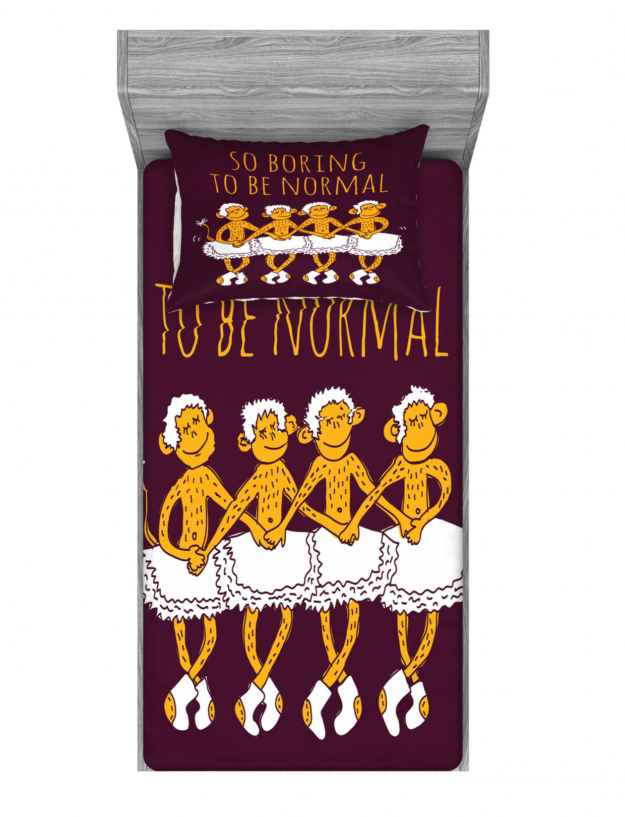 Ambesonne Funny Dancing Monkeys Sheet Set | Wayfair