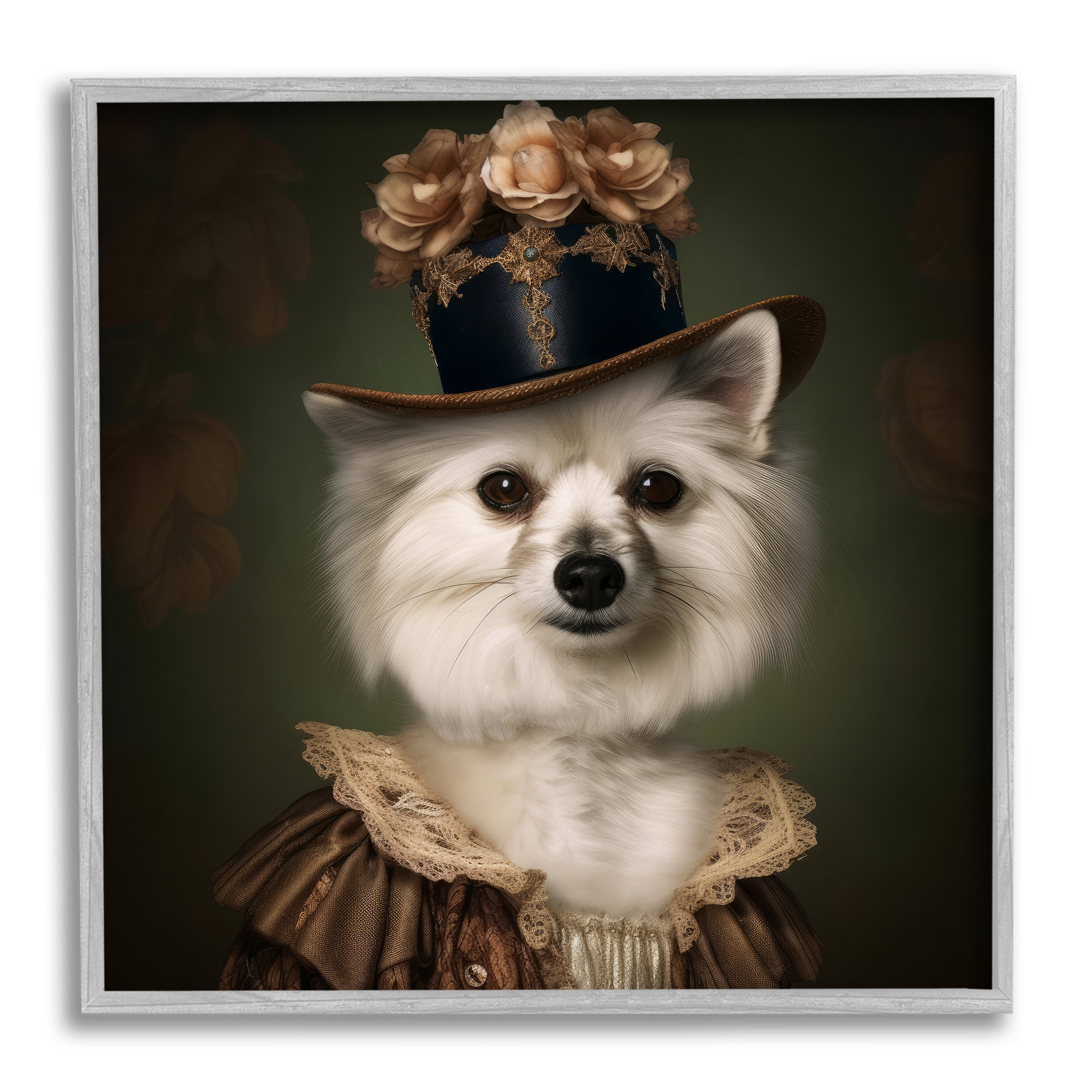 Stupell Industries Ba-933-Framed Vintage Style Dog Portrait Framed On ...