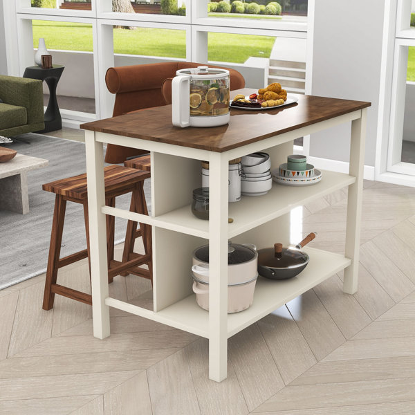 Red Barrel Studio® Rishvie 3-Pcs Stationary Kitchen Island Set With 2 ...