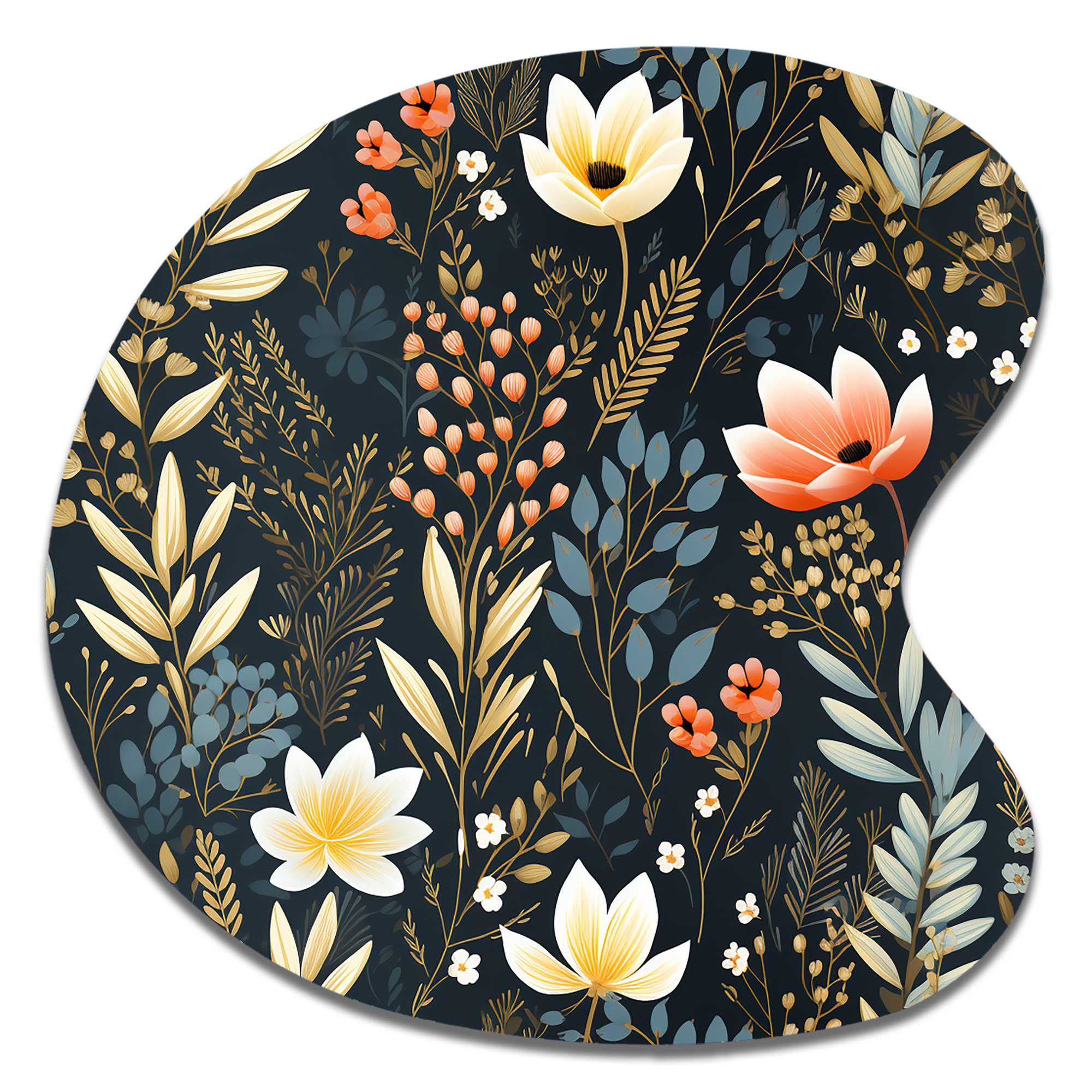 Design Art Nature's Exquisite Floral Collage - Floral Drop Shape ...