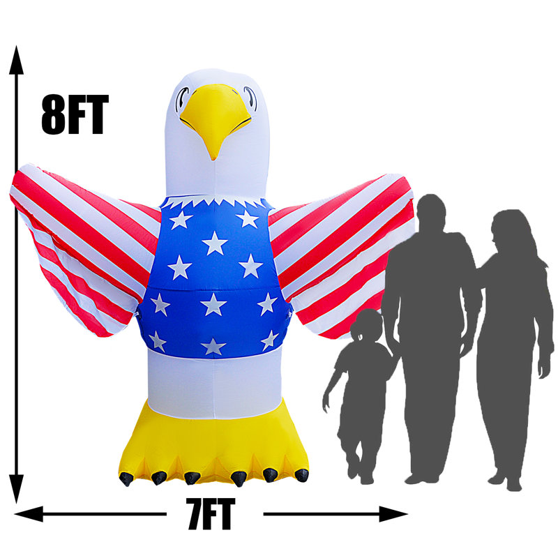 The Holiday Aisle® Blow up Lighted Eagle Inflatable | Wayfair