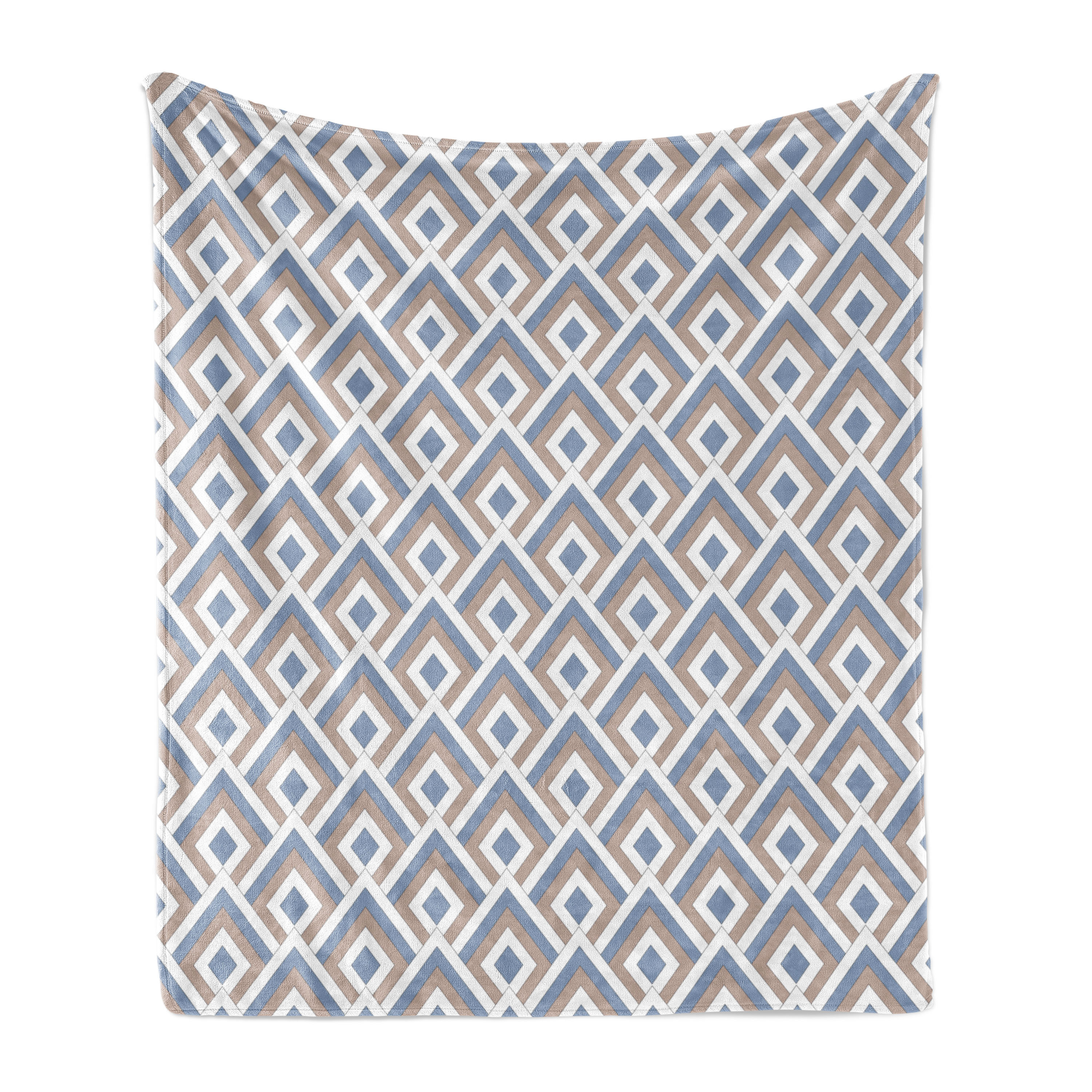 Ambesonne Geometric Fleece Throw Blanket Modern Nested Squares Dried ...