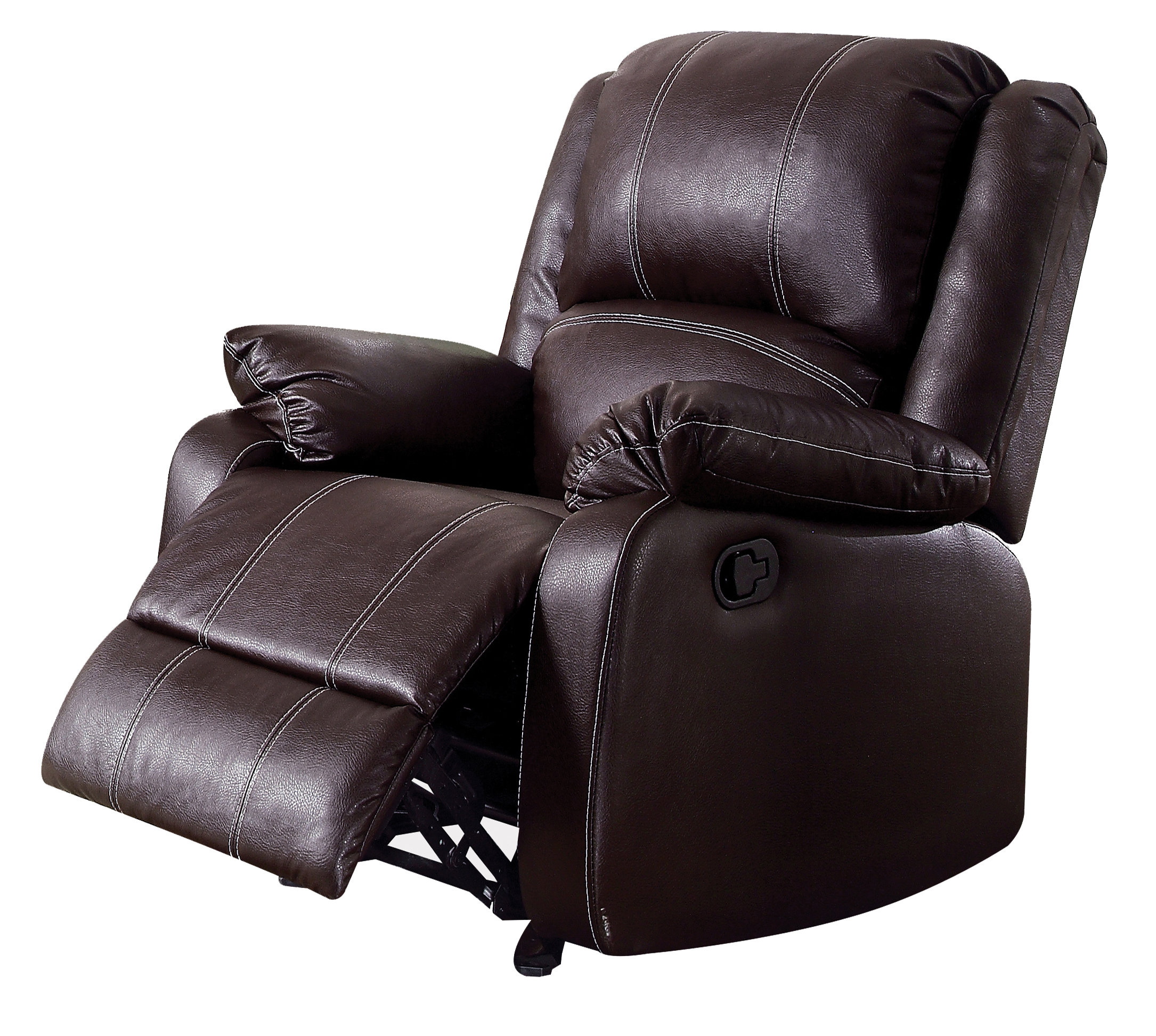 Latitude Run® Declan Motion Rocker Recliner Brown Synthetic Leather ...