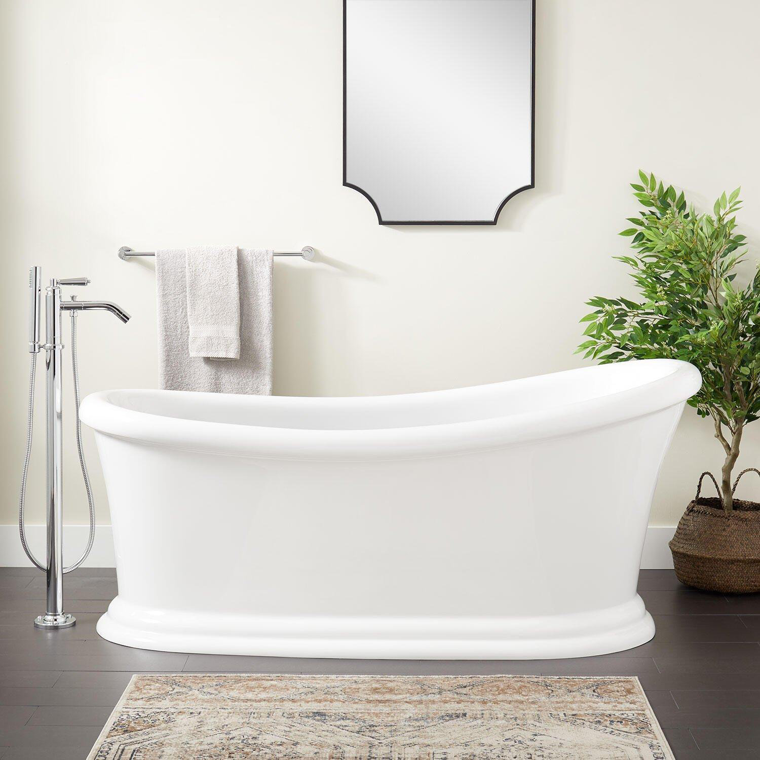 Signature Hardware 67" Alvaro Acrylic Slipper Tub With Polished Brass ...