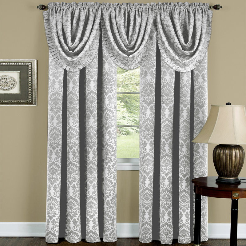 Astoria Grand Beauvale Damask Balloon 48'' W Window Valance & Reviews ...