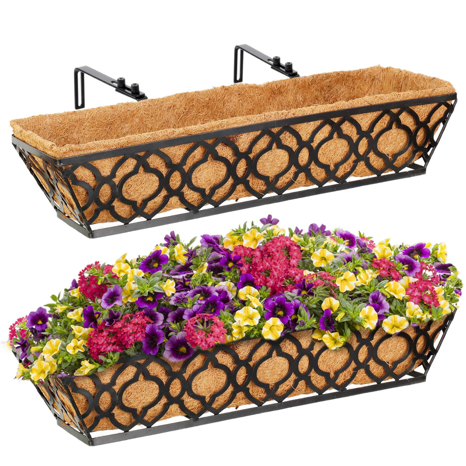 Ophelia & Co. Window Planter Box 2Pcs Iron Window Deck Railing Planter ...