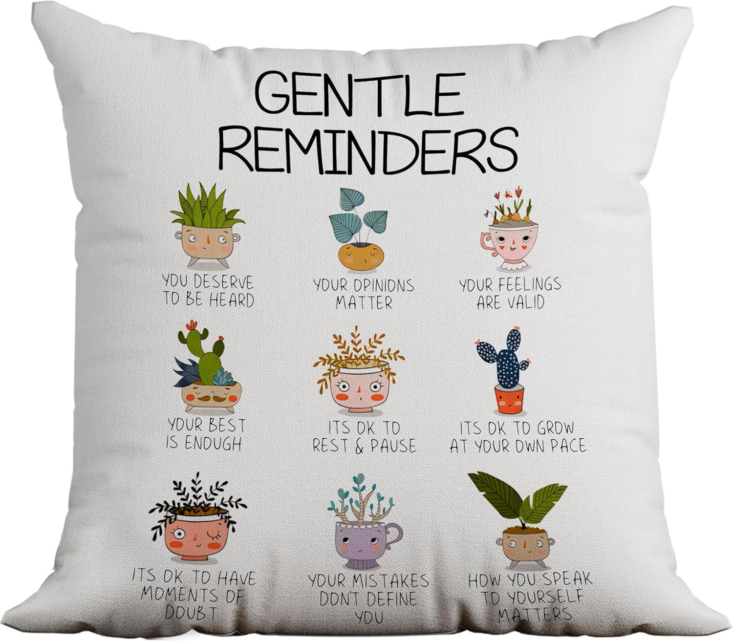 AMIPOR Mental Health Pillow Covers 18X18,Positive Affirmations Pillows ...