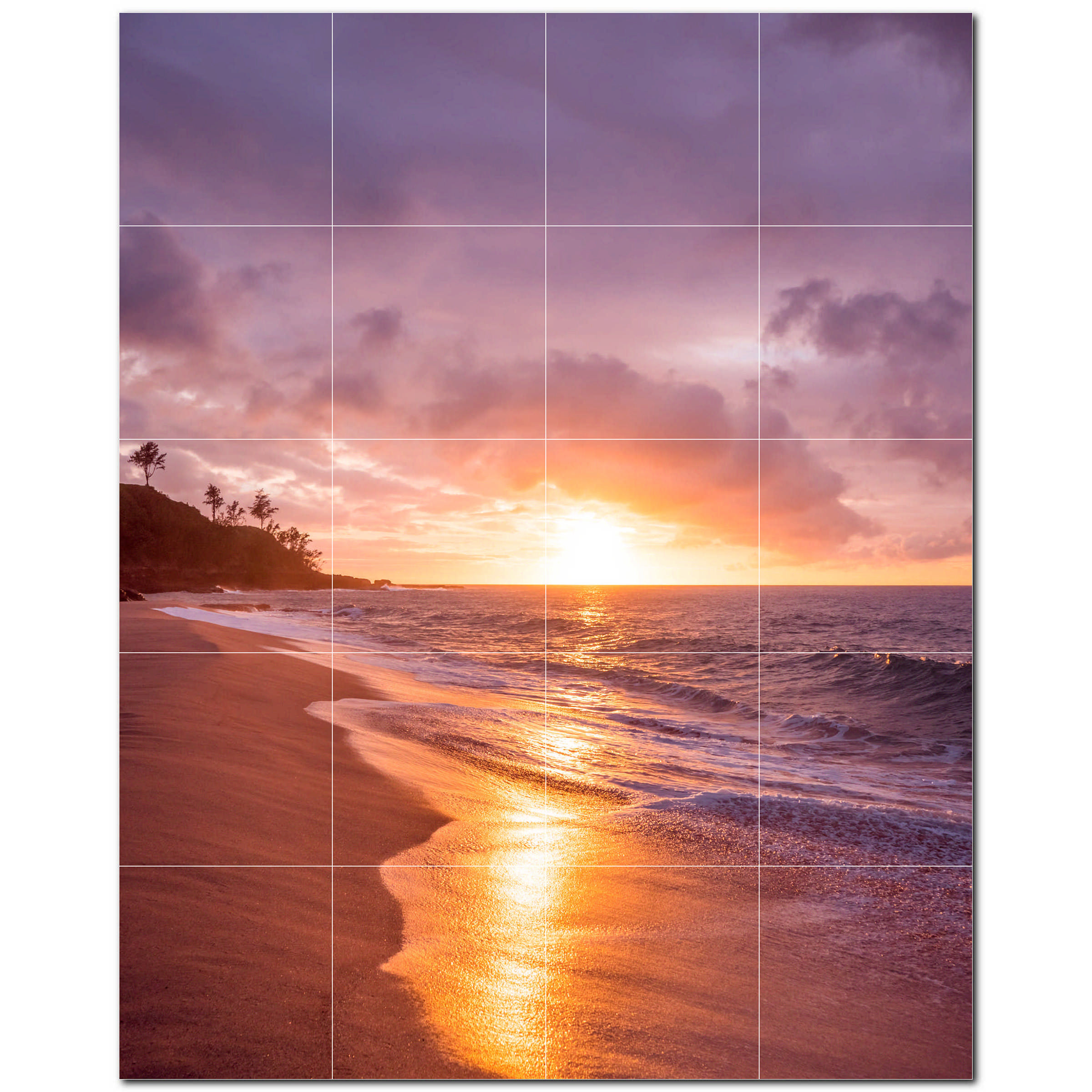 Picture-Tiles.com Sunset Photo 12'' x 12'' Satin Ceramic Decorative ...