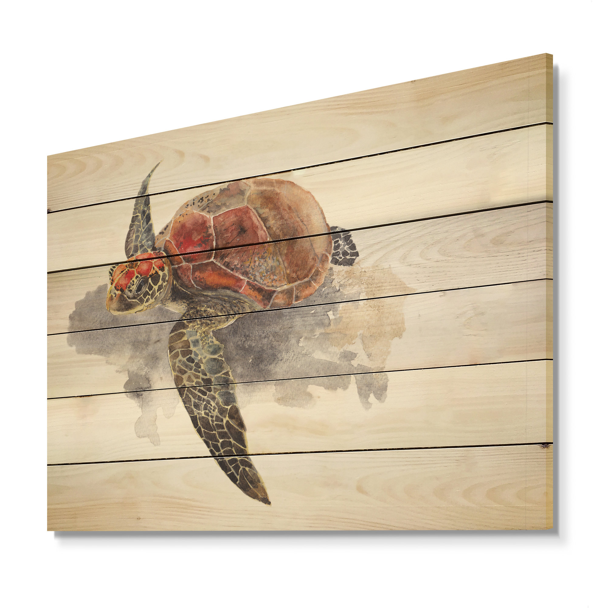 Bay Isle Home™ Sea Turtle Painting - Nautical & Coastal Wood Wall Art ...
