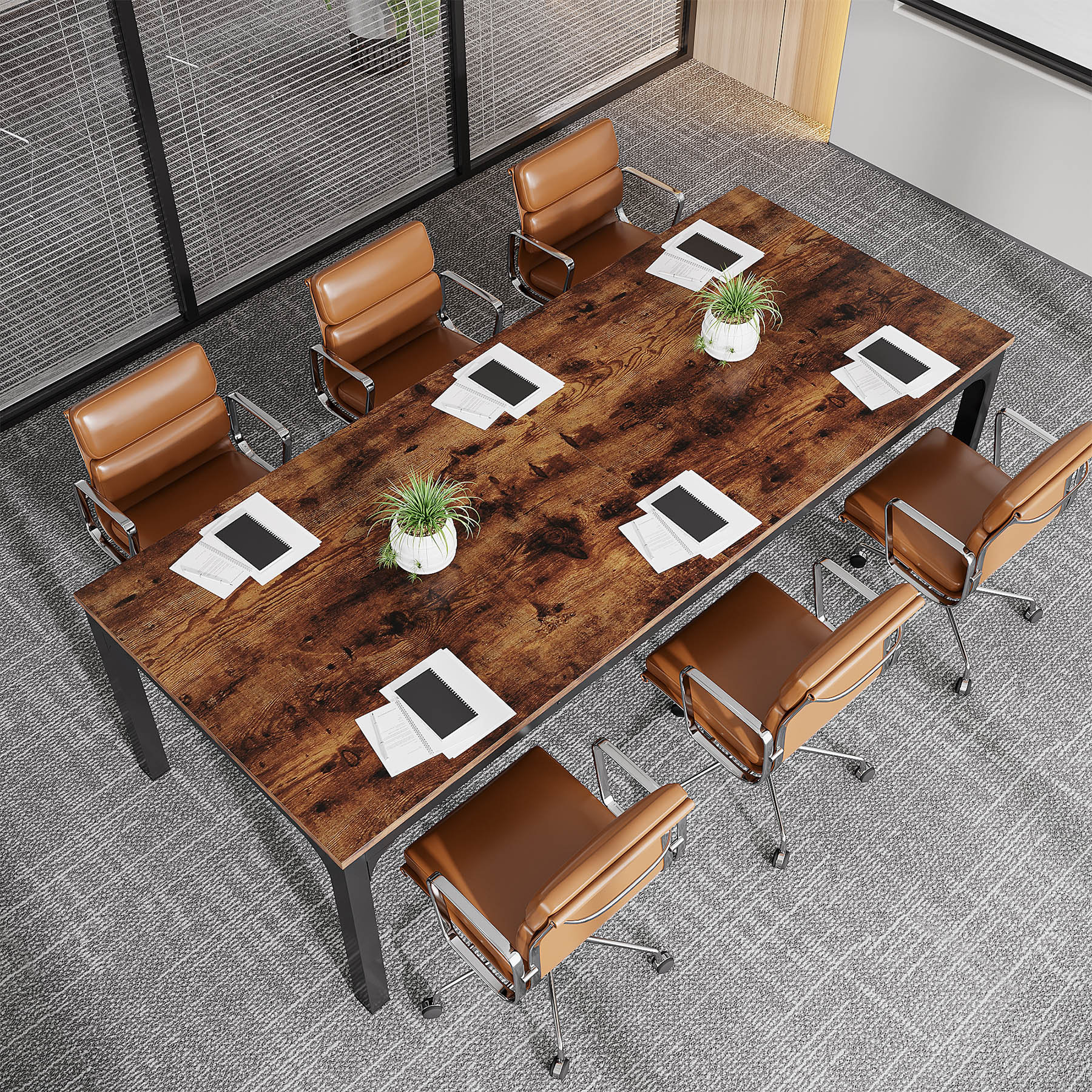 Inbox Zero Louinis Rectangle Conference Table | Wayfair