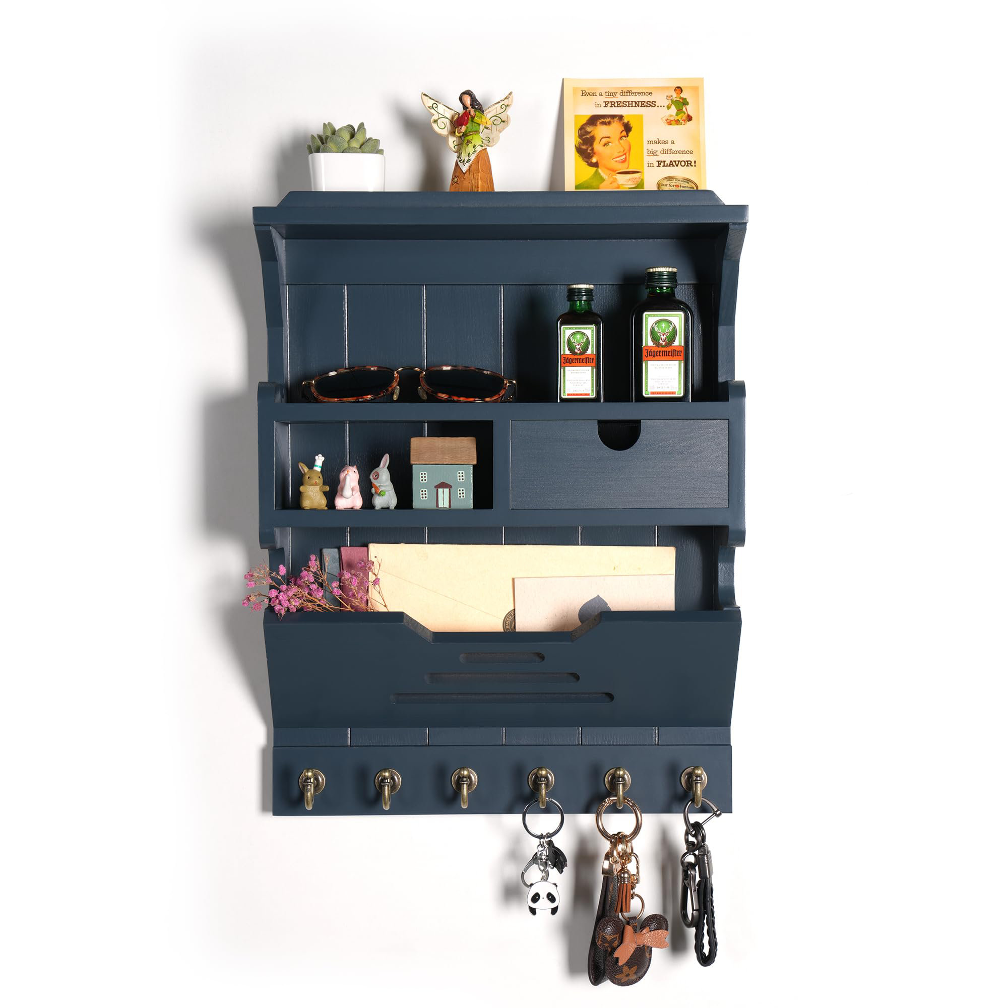 ALFOSCABINETS Wall-Mounted Key & Mail Organizer, Elegant Key Holder for ...