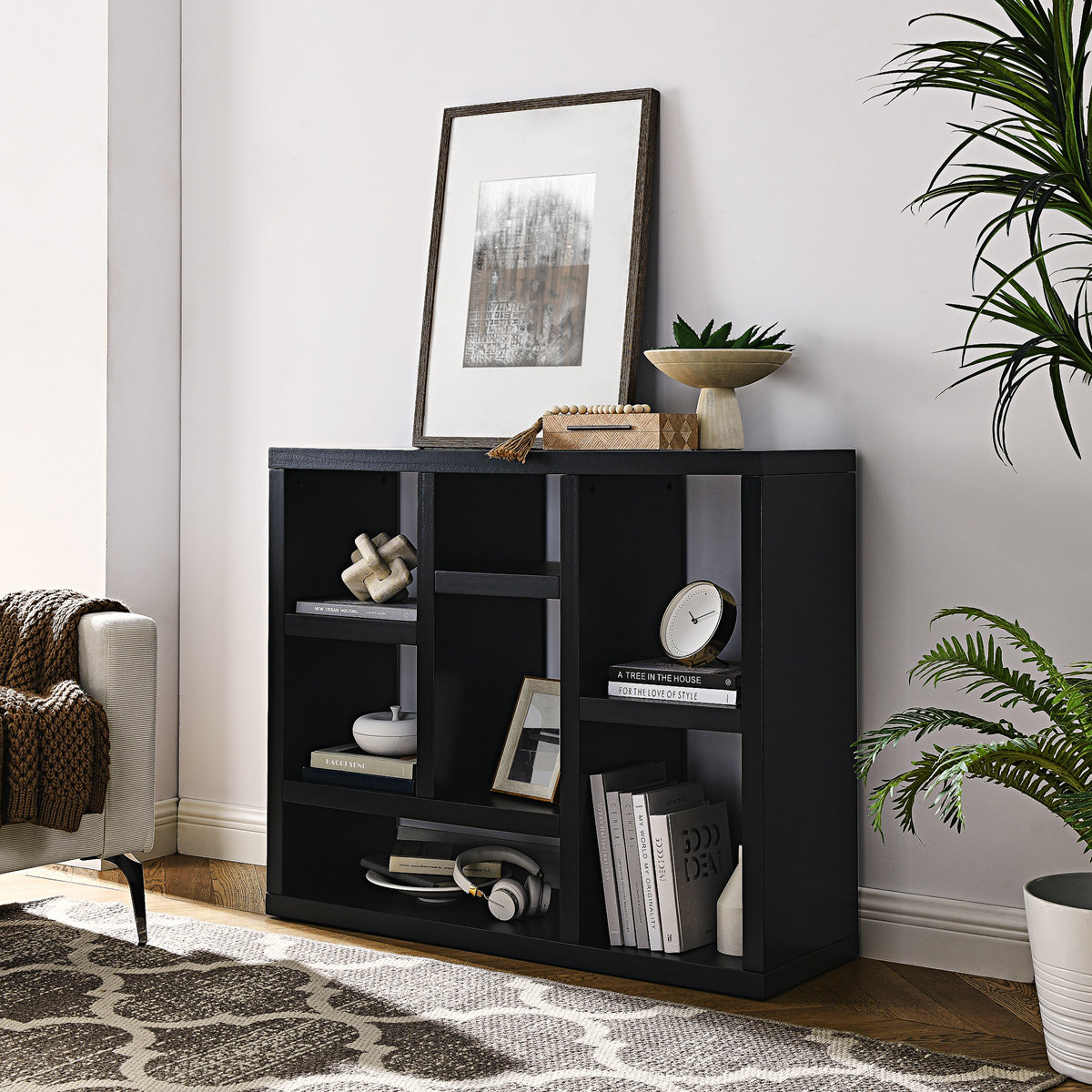 Latitude Run® Open Wooden Open Shelf Bookcase, Freestanding Display ...