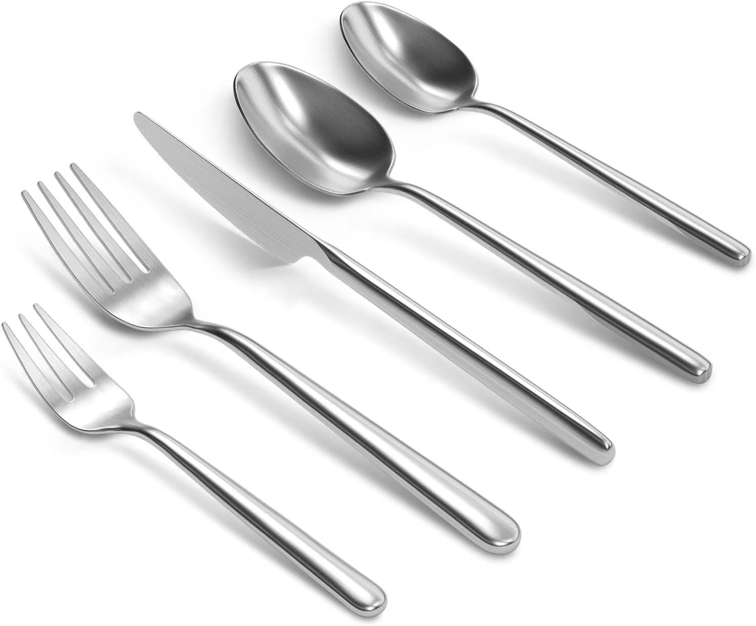 Mercer41 20-Piece Stainless Steel Flatware Set With European Design ...