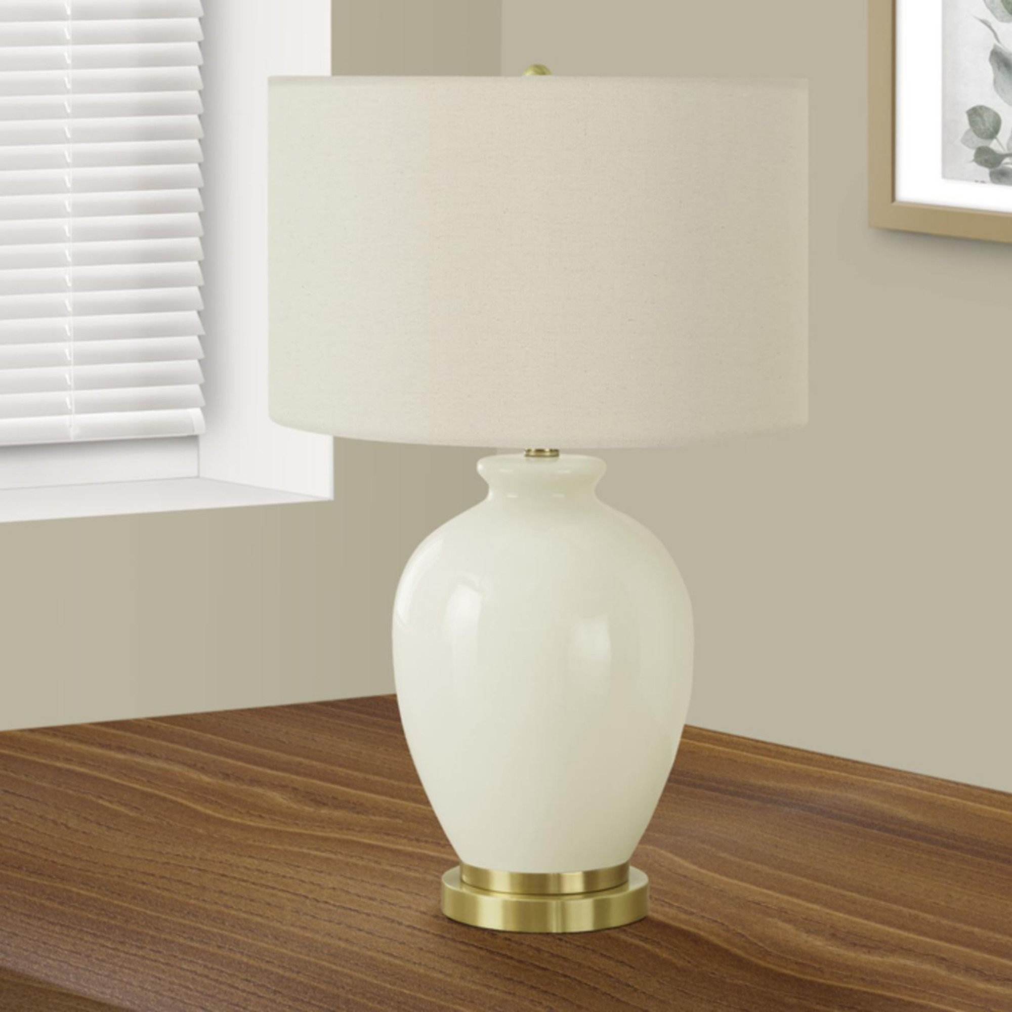 House of Hampton® Lighting, 26"h, Table Lamp, Ivory / Cream Shade ...
