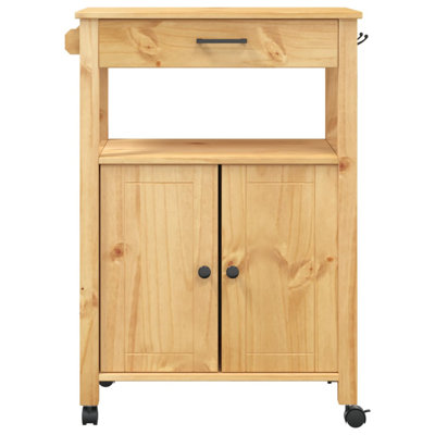 Winston Porter Raford Rolling Kitchen Cart with Solid Wood Top | Wayfair