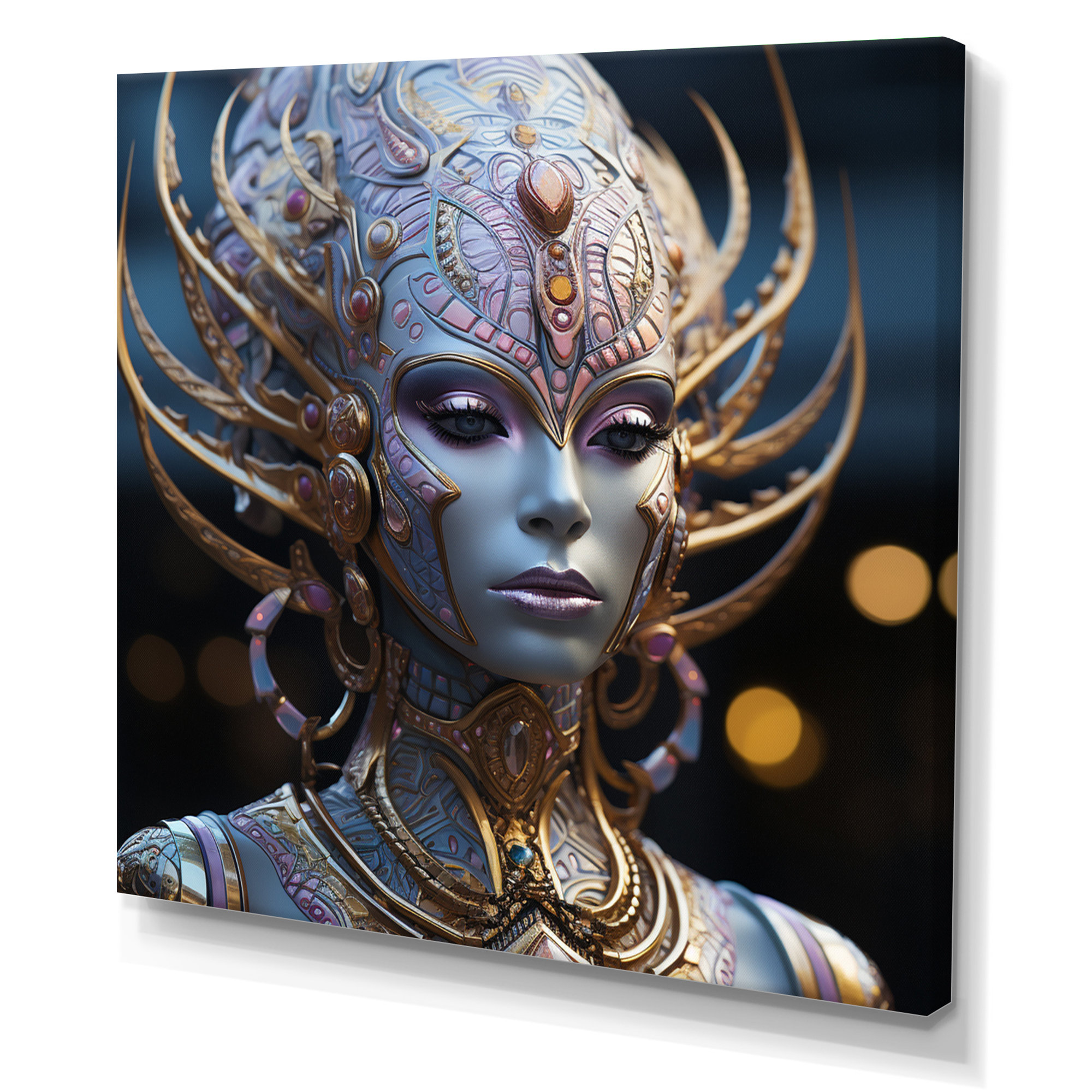 Mercer41 Sci-Fi Portrait Of Golden Futuristic Goddess I On Canvas Print ...