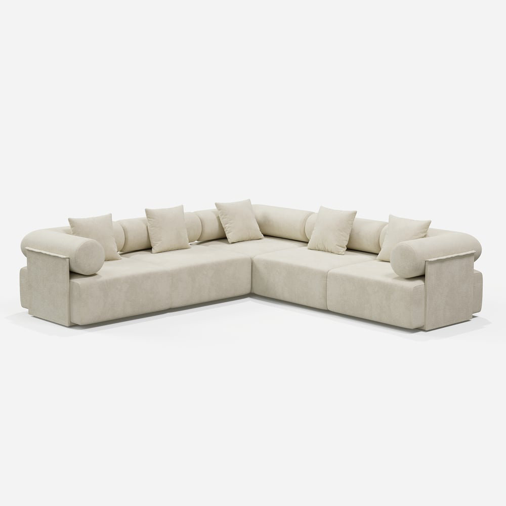 Hokku Designs 110" 5-Piece Modular Velvet L-Shaped Sectional Sofa | Wayfair