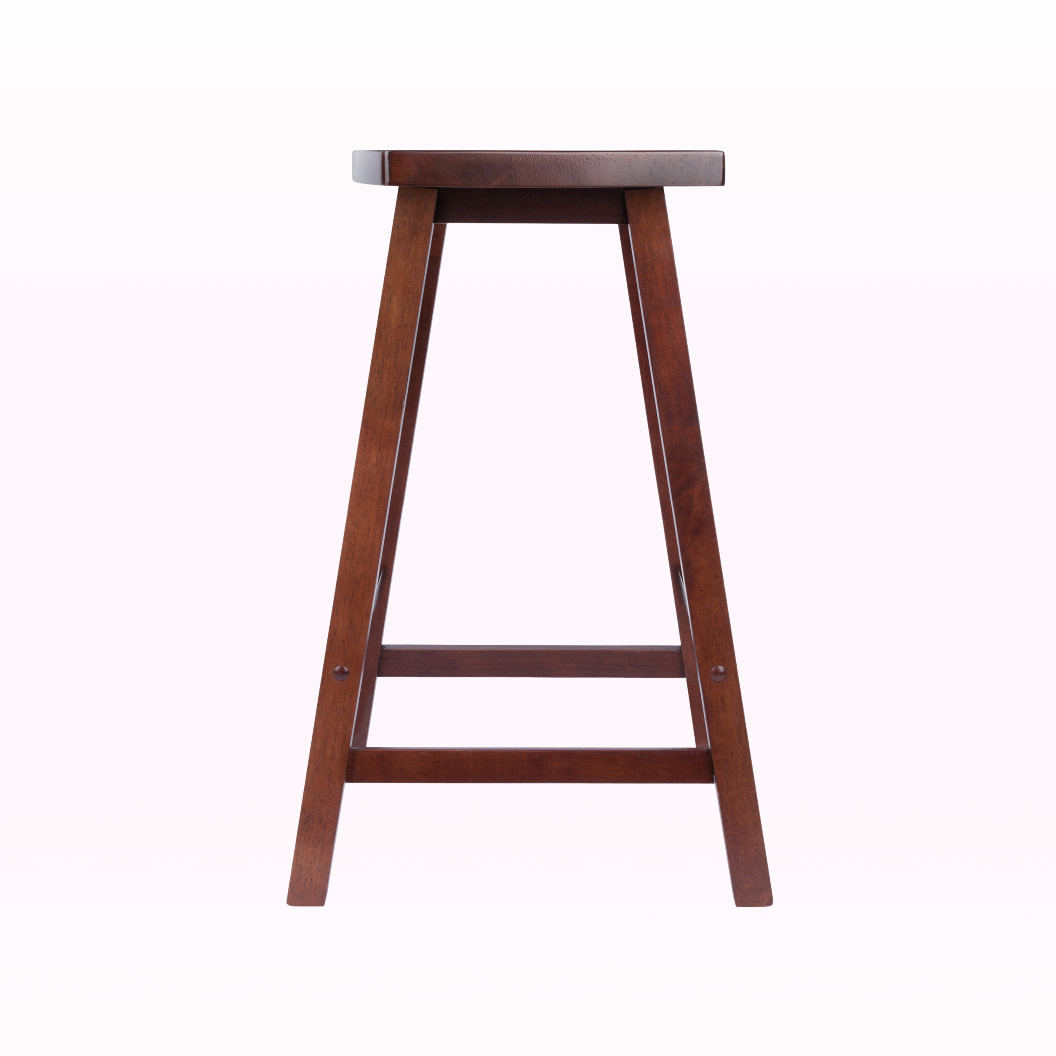 Winston Porter Margot Counter Stool in Fan Shape, Walnut Finish | Wayfair