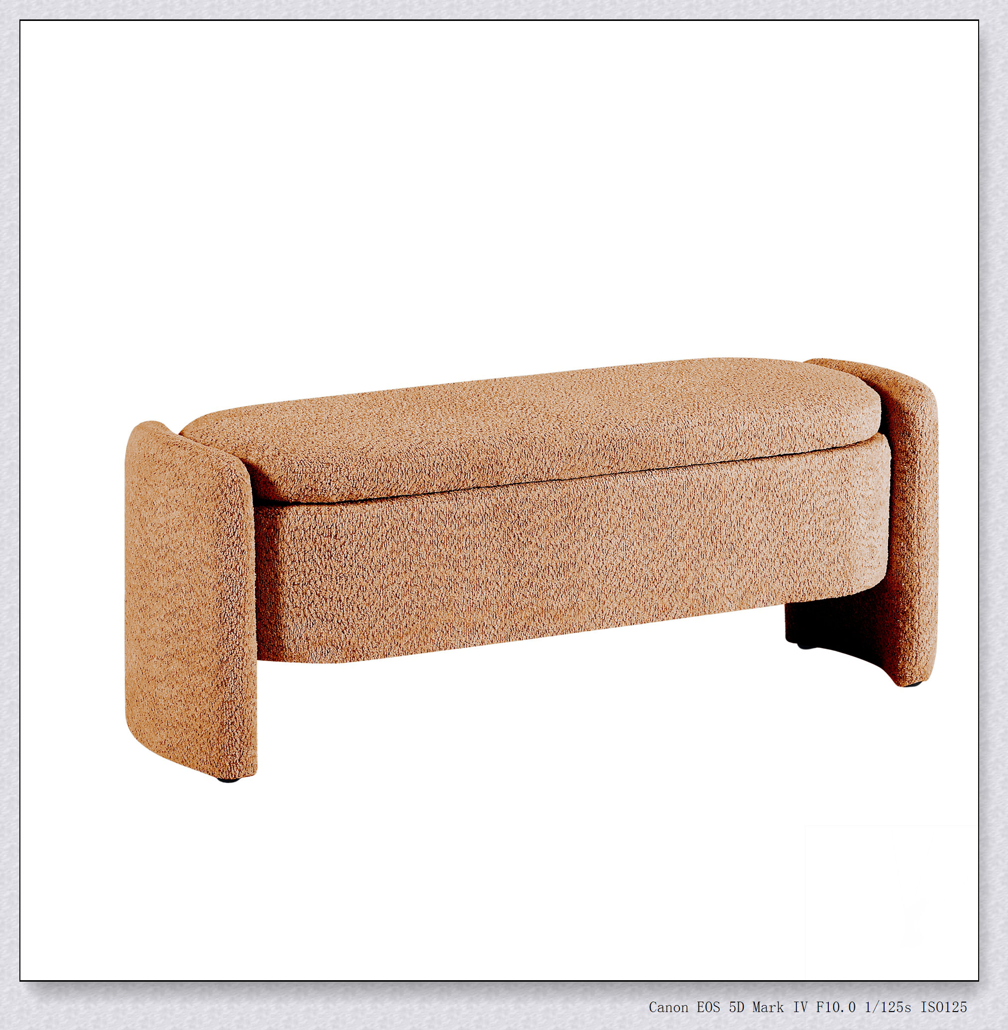 Wrought Studio™ Ottoman Oval Storage Bench 3D Lamb Fleece Fabric Bench ...