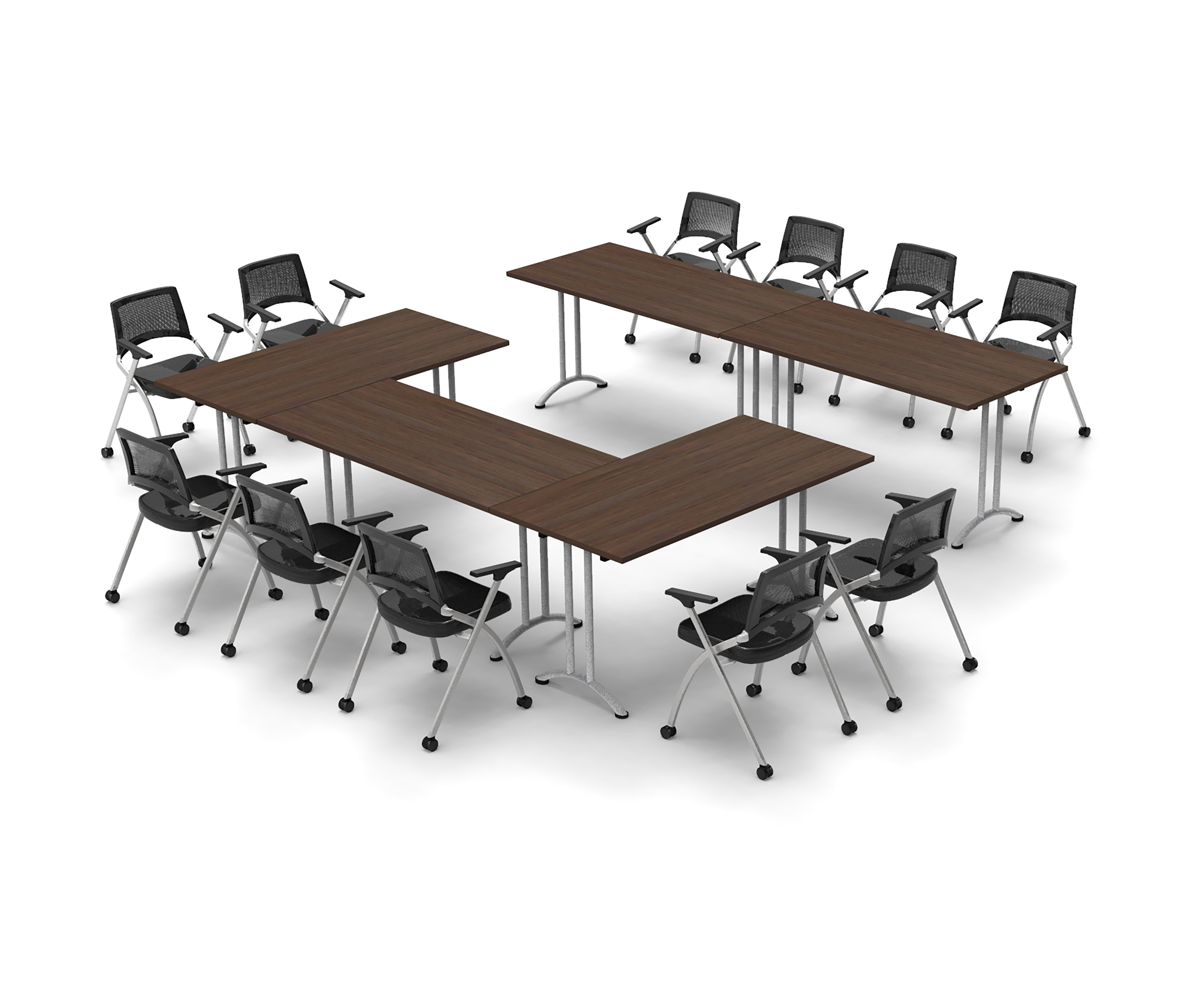 TeamWORK Tables 11 Person Conference Meeting Tables with 11 Chairs ...