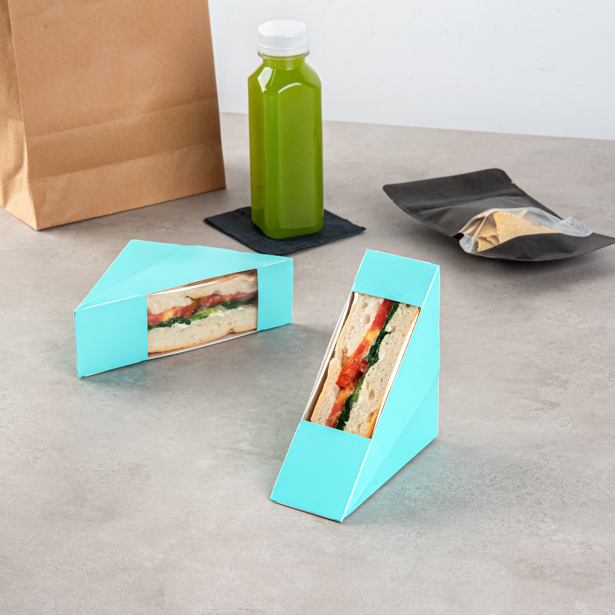 Restaurantware-Cafe Vision 4.8 x 2 Inch Sandwich Paper Boxes, Small ...