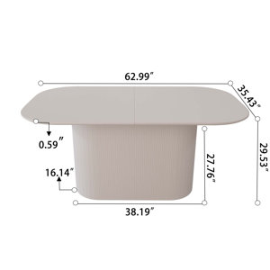 NFusion Cohen Dining Table with Thick Top & Vertical Striped Legs | Wayfair