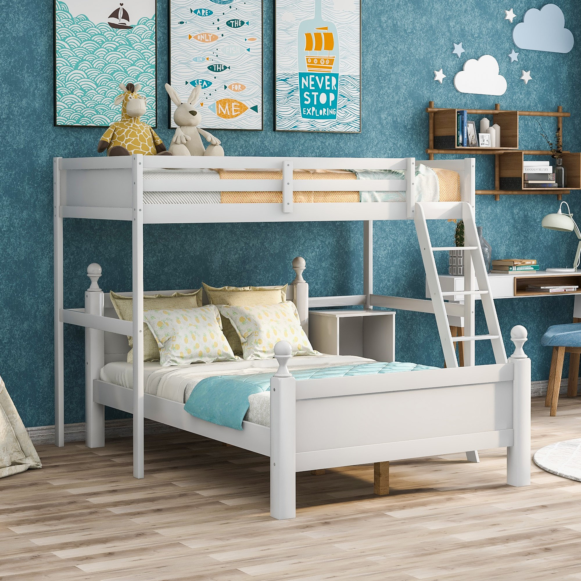 Isabelle & Max™ Actrice Twin over Full L Solid Wood Bunk Bed with ...