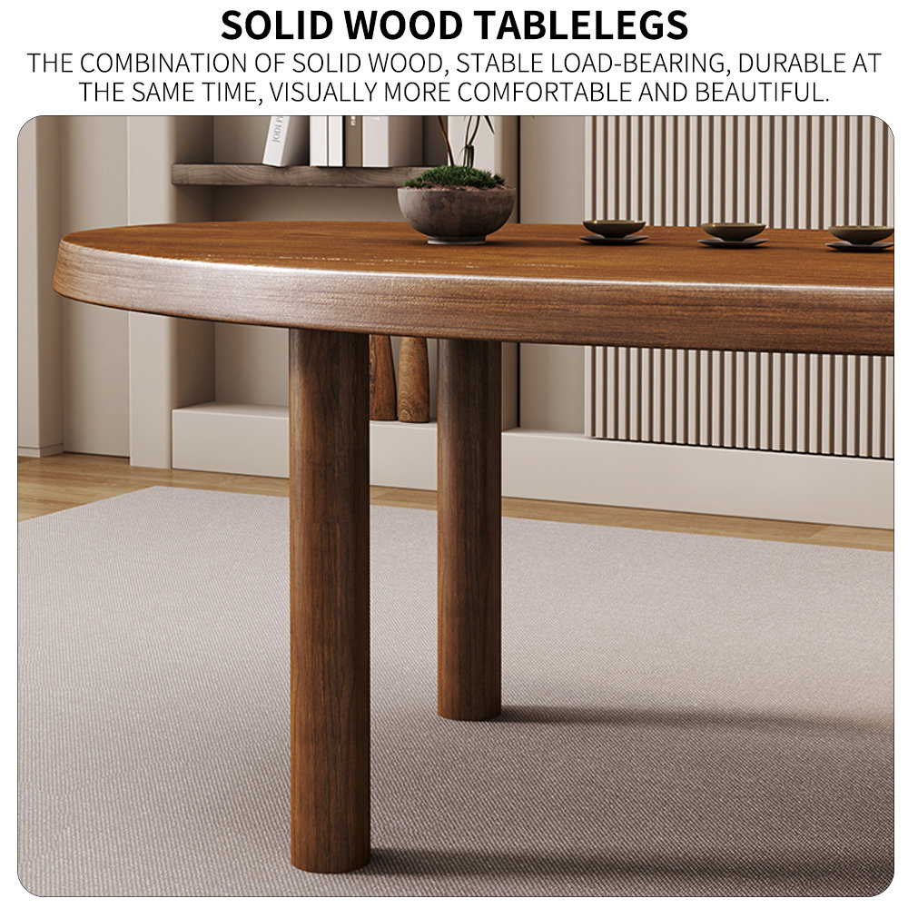 HEshihome Modern Simple Solid Wood Arc Dining Table Sets | Wayfair