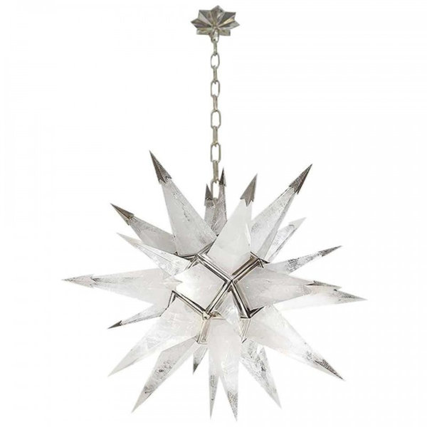 ALAN MIZRAHI LIGHTING Light Sputnik Sphere Dona Rock Quartz Chandelier ...