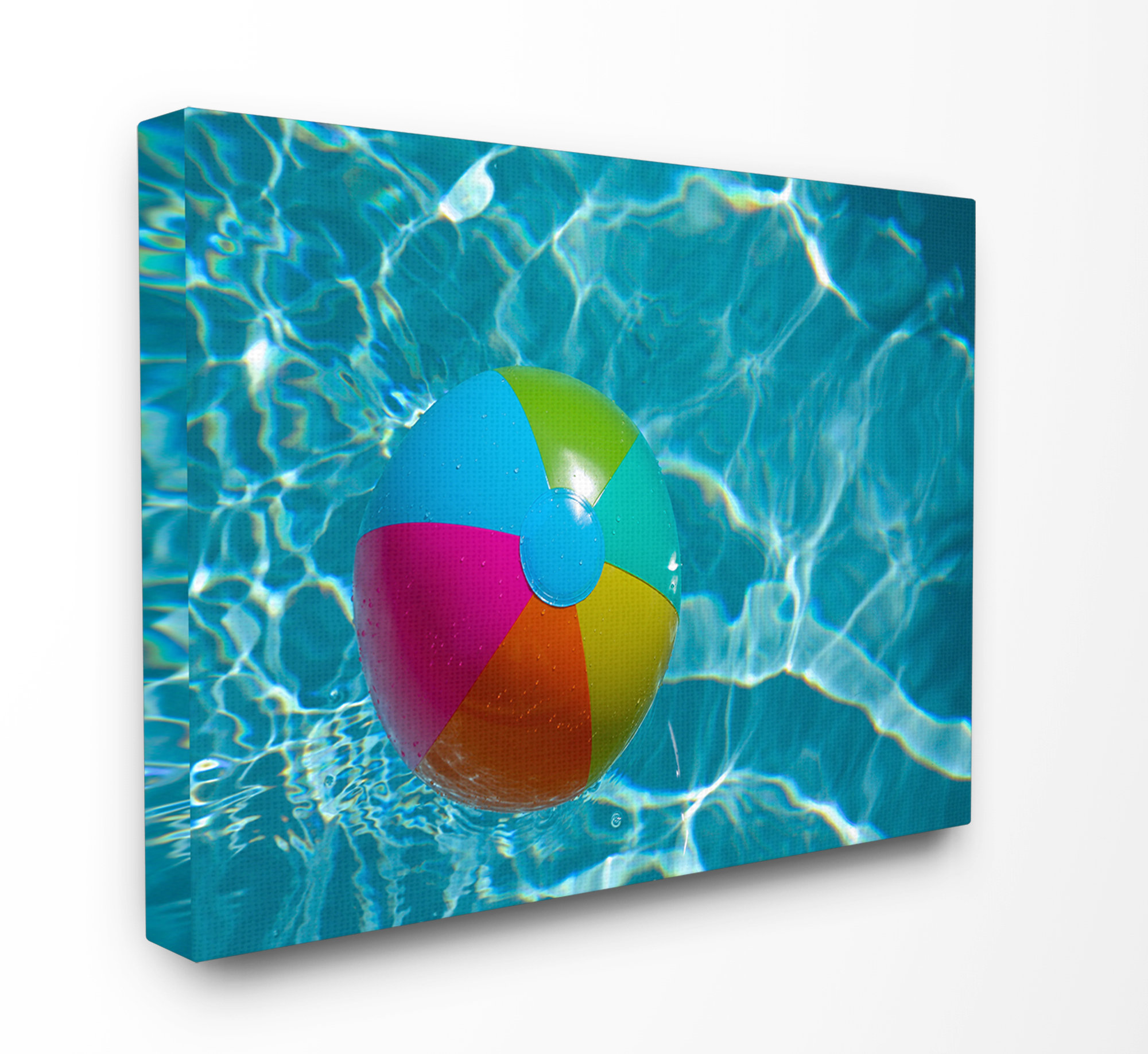 Stupell Industries 'Beach Ball Pool Time' Wrapped Canvas Photographic ...