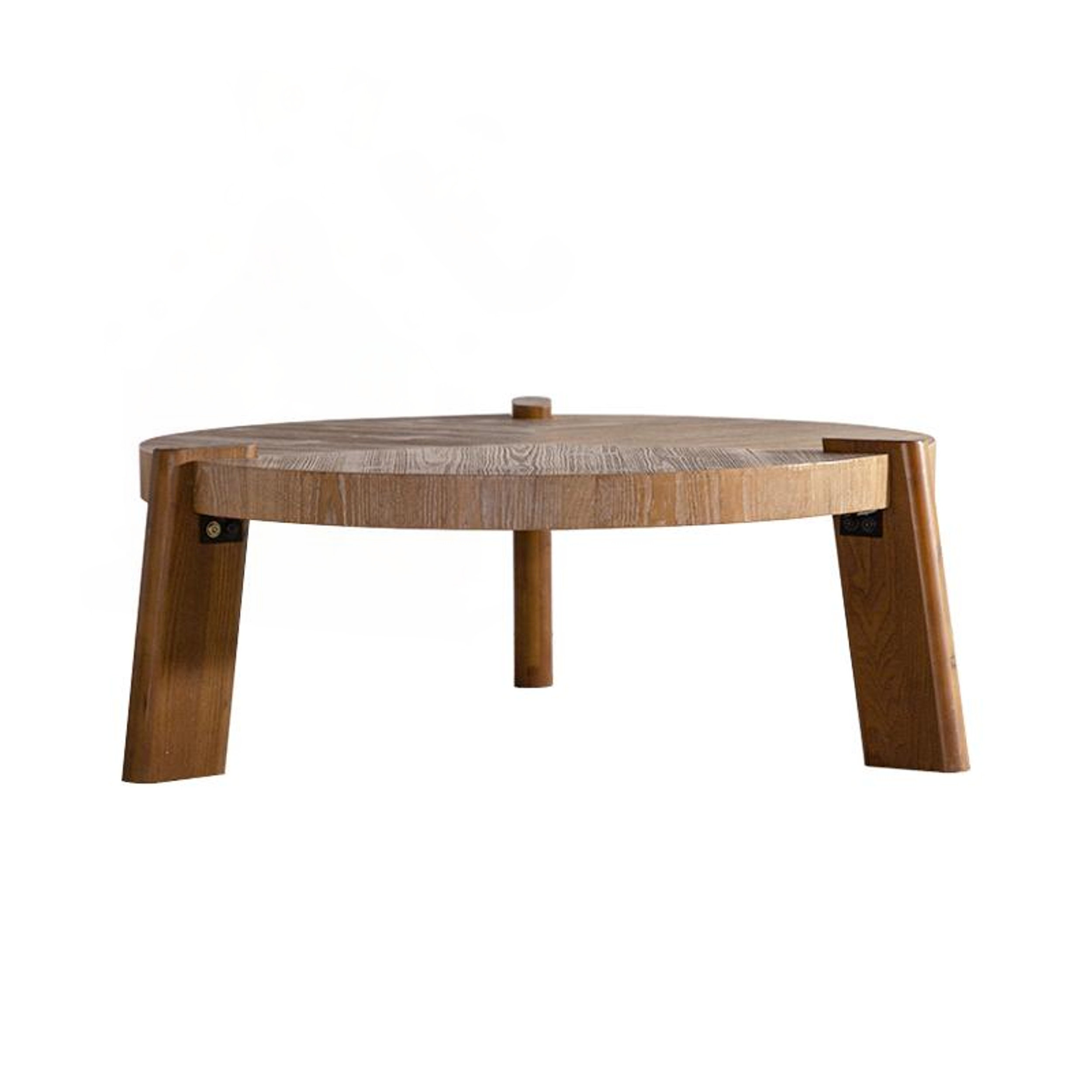 Latitude Run® Rustic Natural Wood Round Coffee Table for Modern Living ...