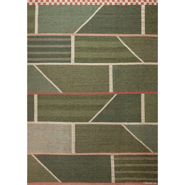 Nazmiyal Collection Geometric Moss Green Modern Swedish Scandinavian ...