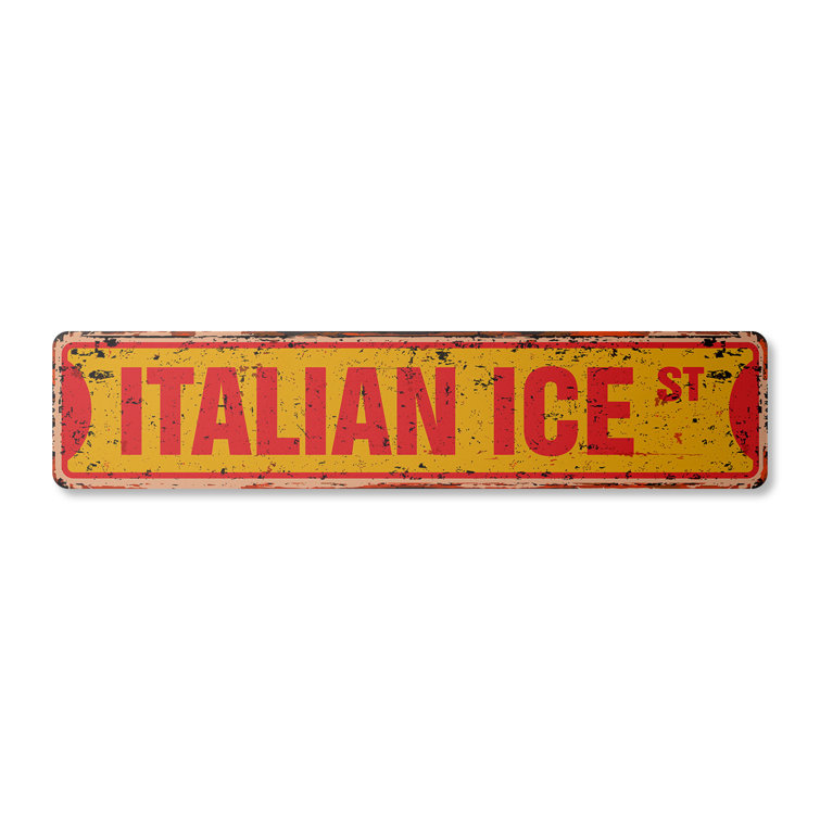SignMission ITALIAN ICE Vintage Aluminum Street Sign store shaved icee ...