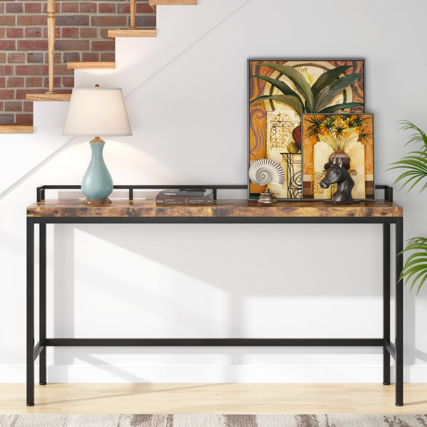 17 Stories Keison Narrow Long Console Table Behind Couch & Reviews ...