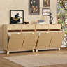 HUANLEGO Wave Design 2-Door 2-Drawer Tilt Out Trash Cabinet, MDF ...