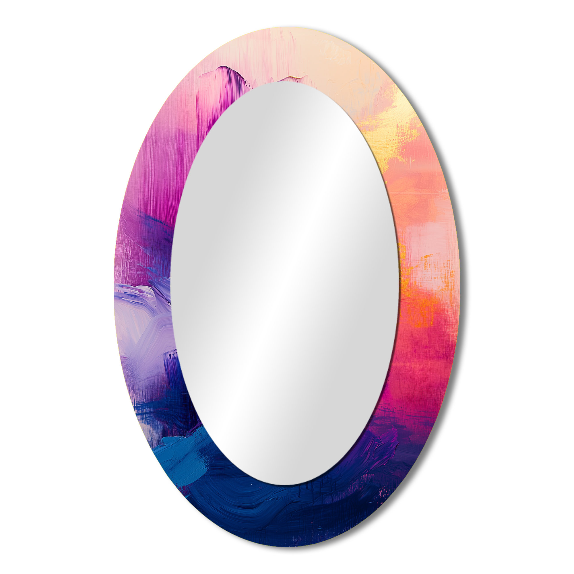 Mercer41 Gold Ethereal Dream II - Large Oval Wall Mirror On Metal | Wayfair