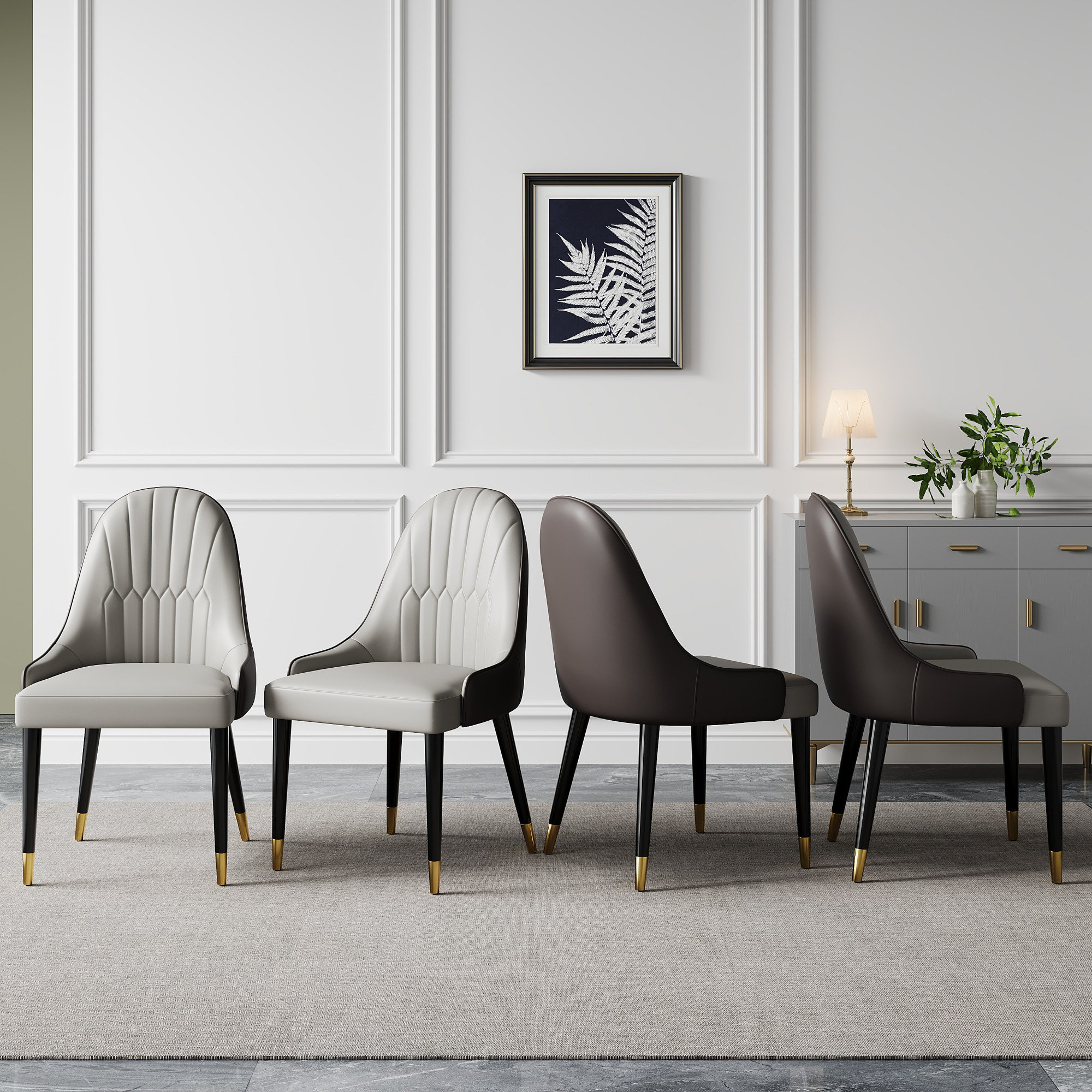 Mercer41 Frania Faux Leather Upholstered Solid Back Side Chair ...