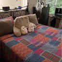 Cozy Line Home Fashion Camara Purple/Blue/Fushica Cotton Reversible 3 ...