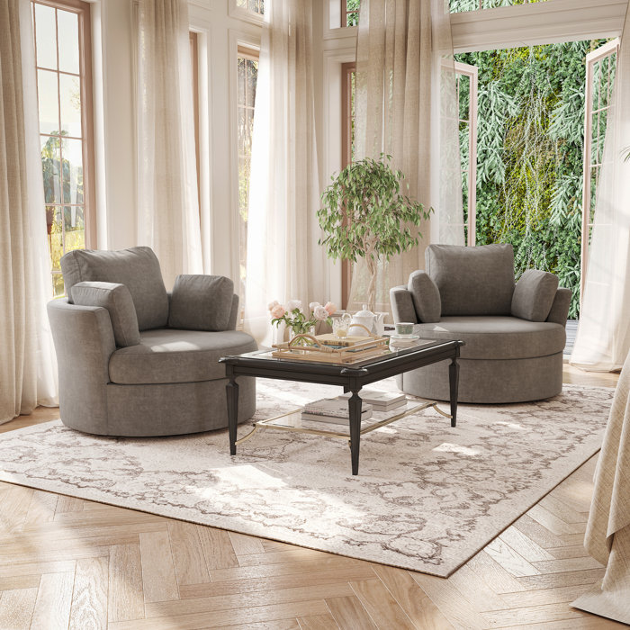 Wade Logan® Berey Slipcovered Swivel Barrel Chair & Reviews | Wayfair