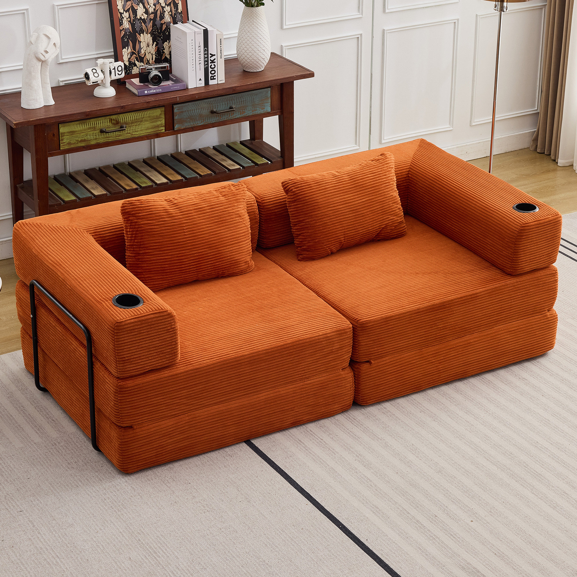 Mercer41 Folding Convertible Sofa Bed For Living Room, Floor Boneless ...