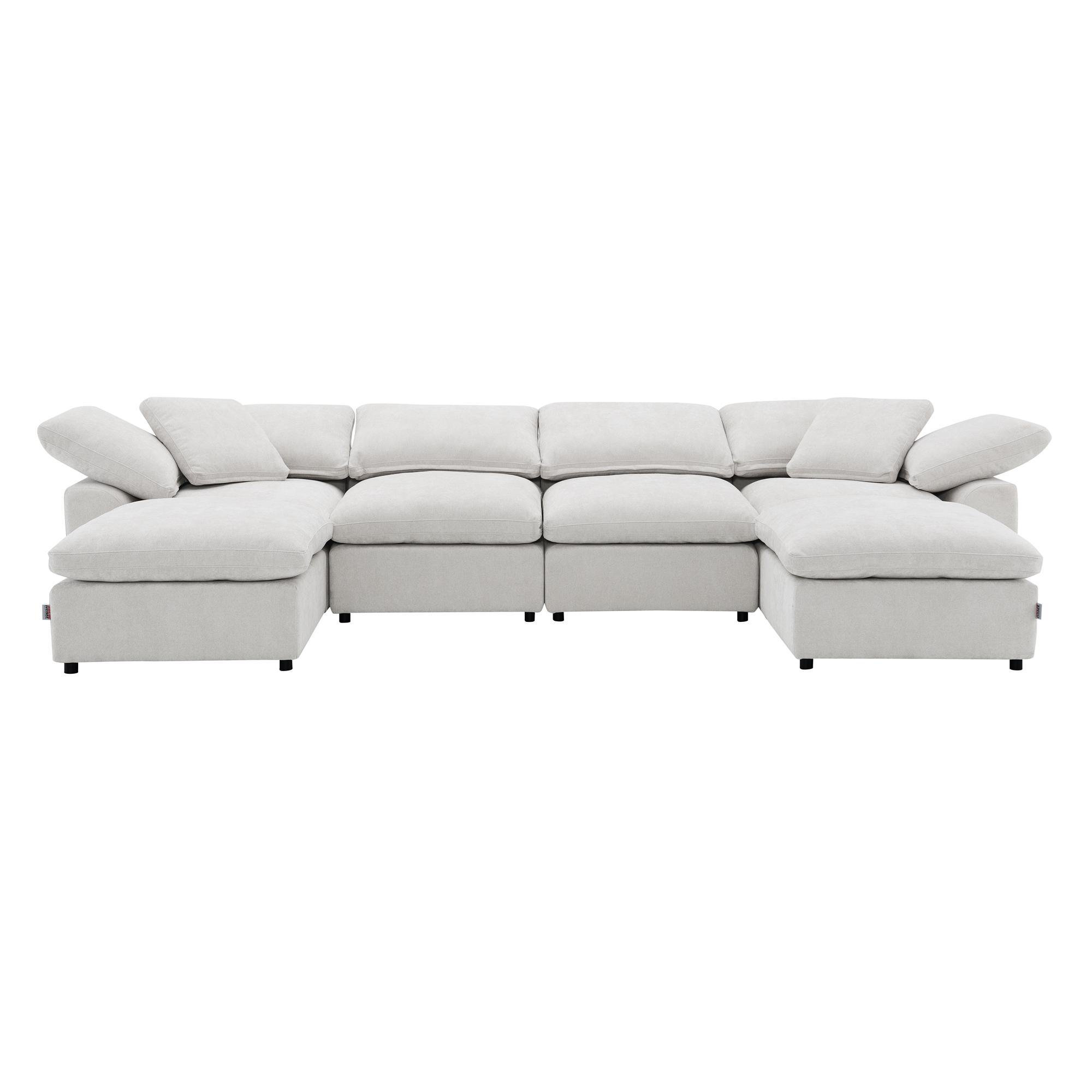 INLE Linen 6Pcs Modular Sectional w/Ottoman | Wayfair