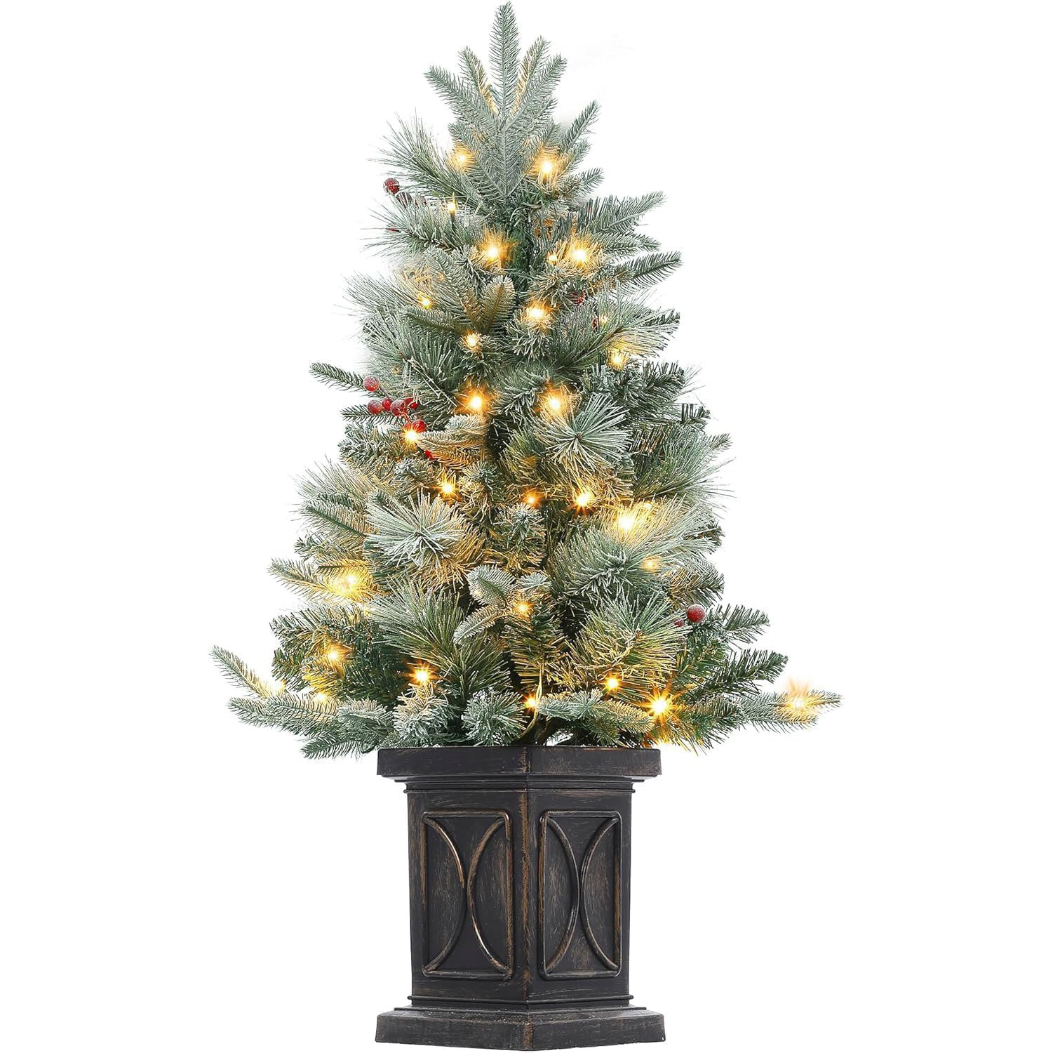 Ophelia & Co. 3ft Pre Lit Fiber Optic Christmas Tree with a Burlap Base ...