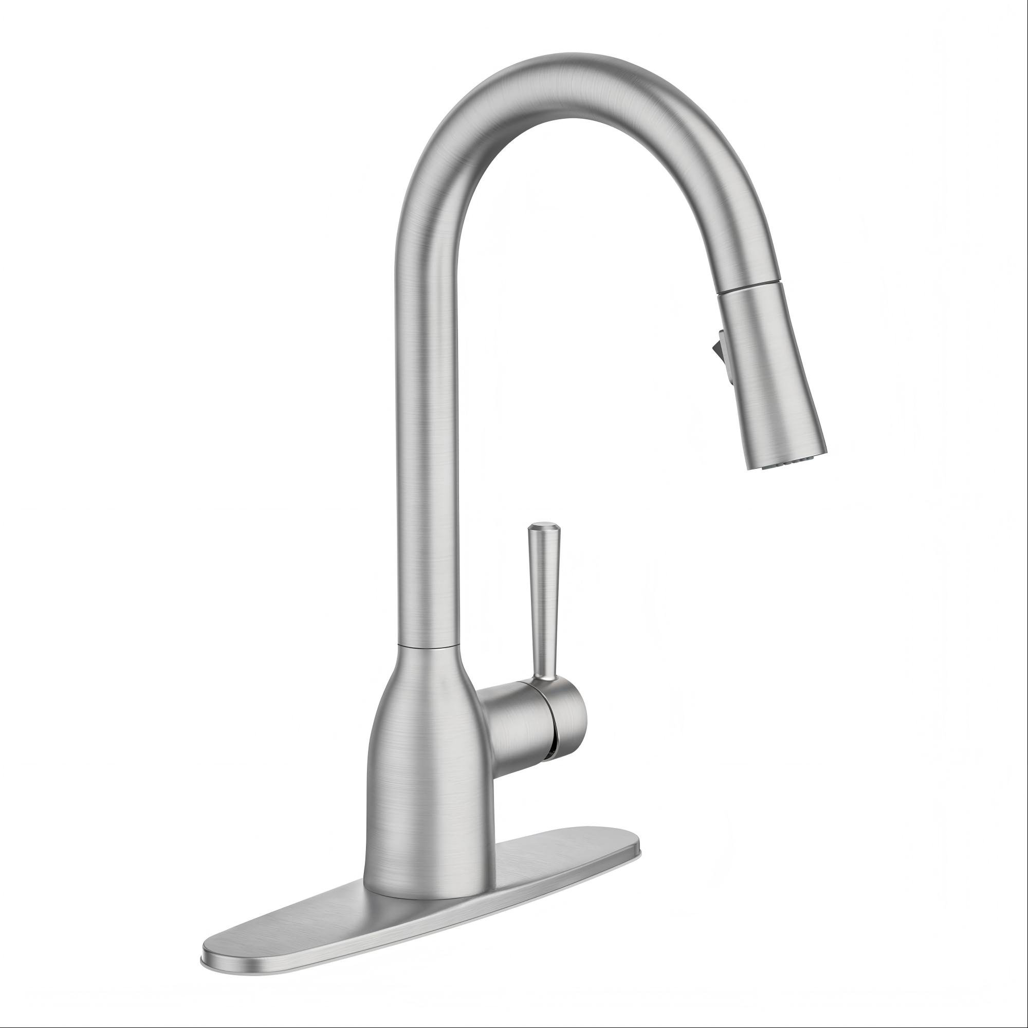 DONGWANDINGCHEN Spot Resist Stainless One-Handle High Arc Pulldown ...