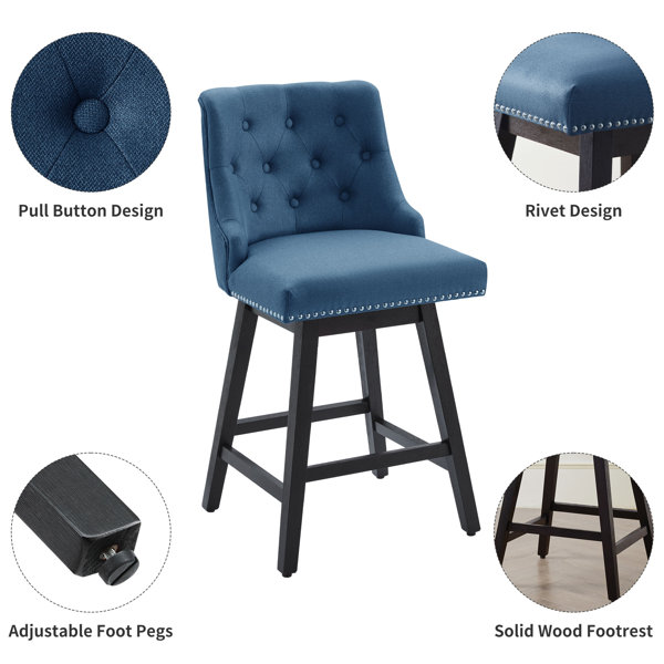 GERICCO Swivel Solid Wood Adjustable Height Stool | Wayfair