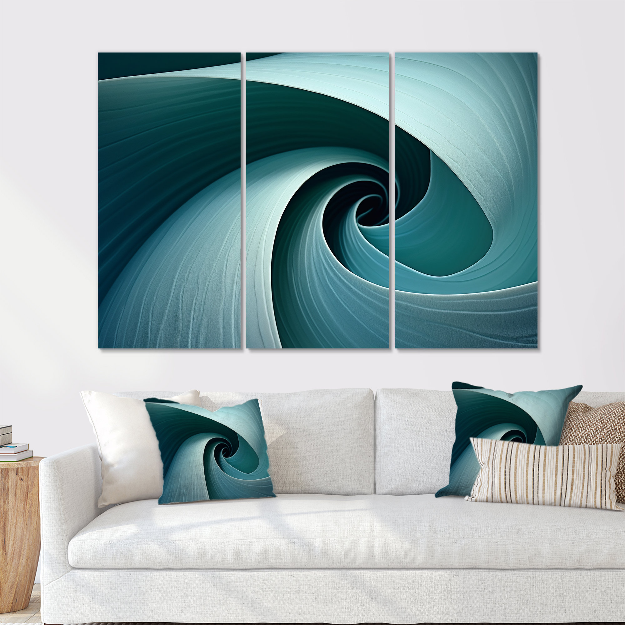 Ivy Bronx Turquoise Twirl Shell Fish Spiral I - Nautilus Wall Art Print ...