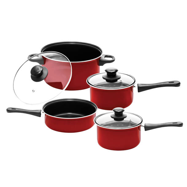 Universal Housewares 7 - Piece Non-Stick Carbon Steel Cookware Set ...