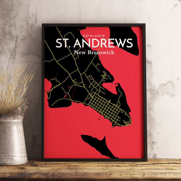 East Urban Home St. Andrews City Map - Unframed Graphic Art | Wayfair.co.uk